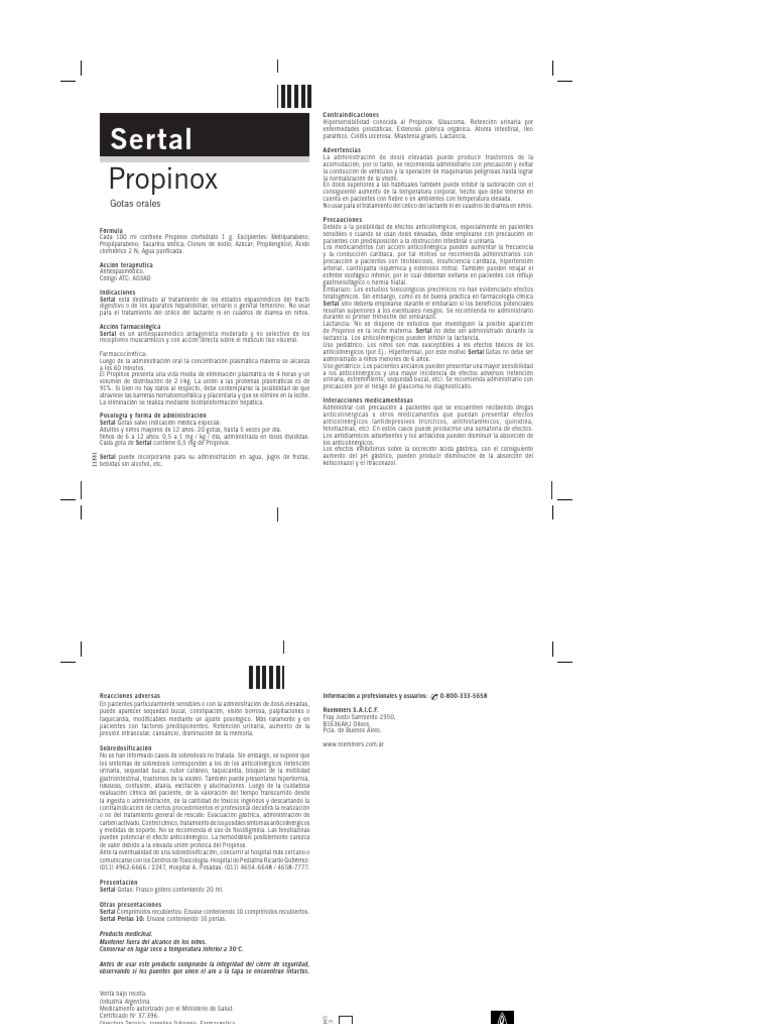 Dosis de Sertal Gotas en Niños | PDF | Medicina CLINICA | Drogas