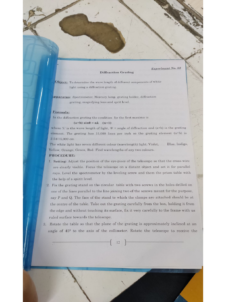 Diffraction Grating..exp 2 | PDF