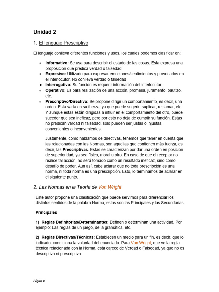 Resumen Intro Al Derecho Cat C - Unidad 2 | PDF | Verdad | Proposición