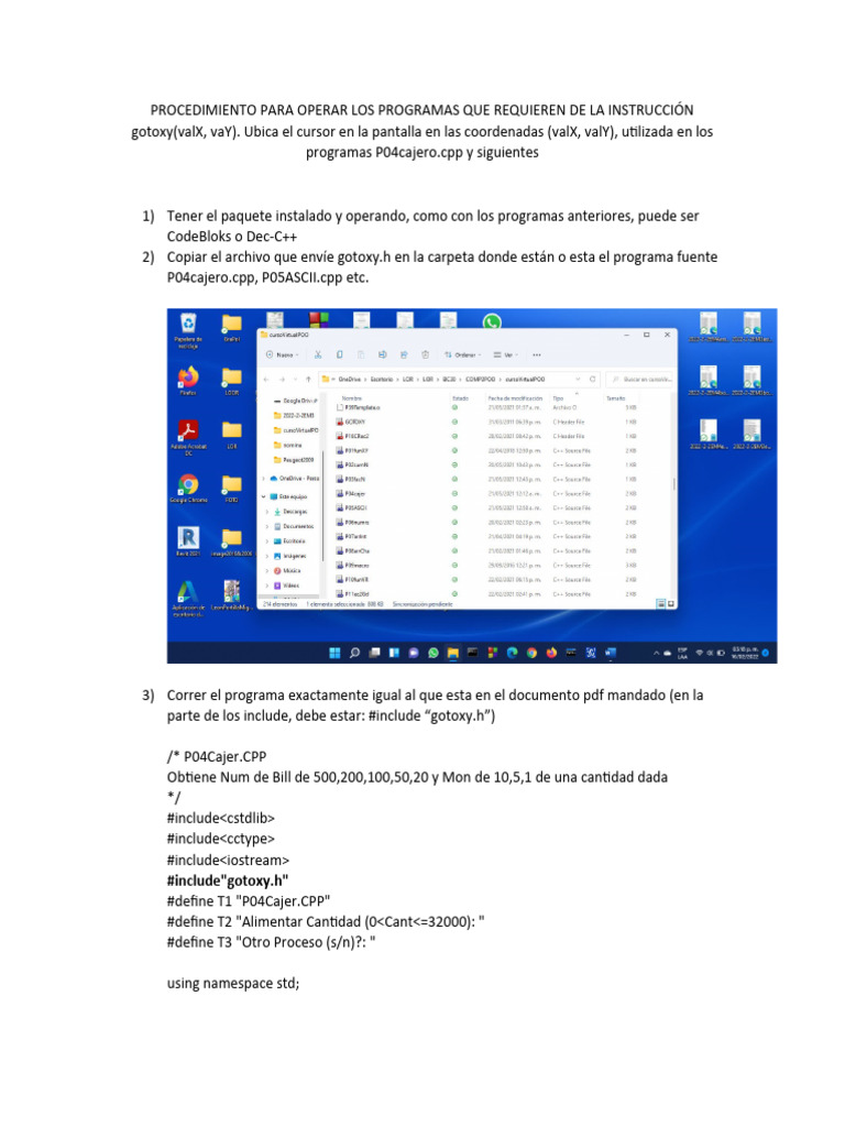 PROCEDIMIENTO para Gotoxy (... ) | PDF | Informática | Software