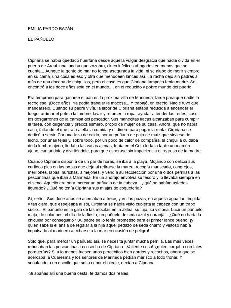 El pañuelo-EMILIA PARDO BAZÁN | PDF