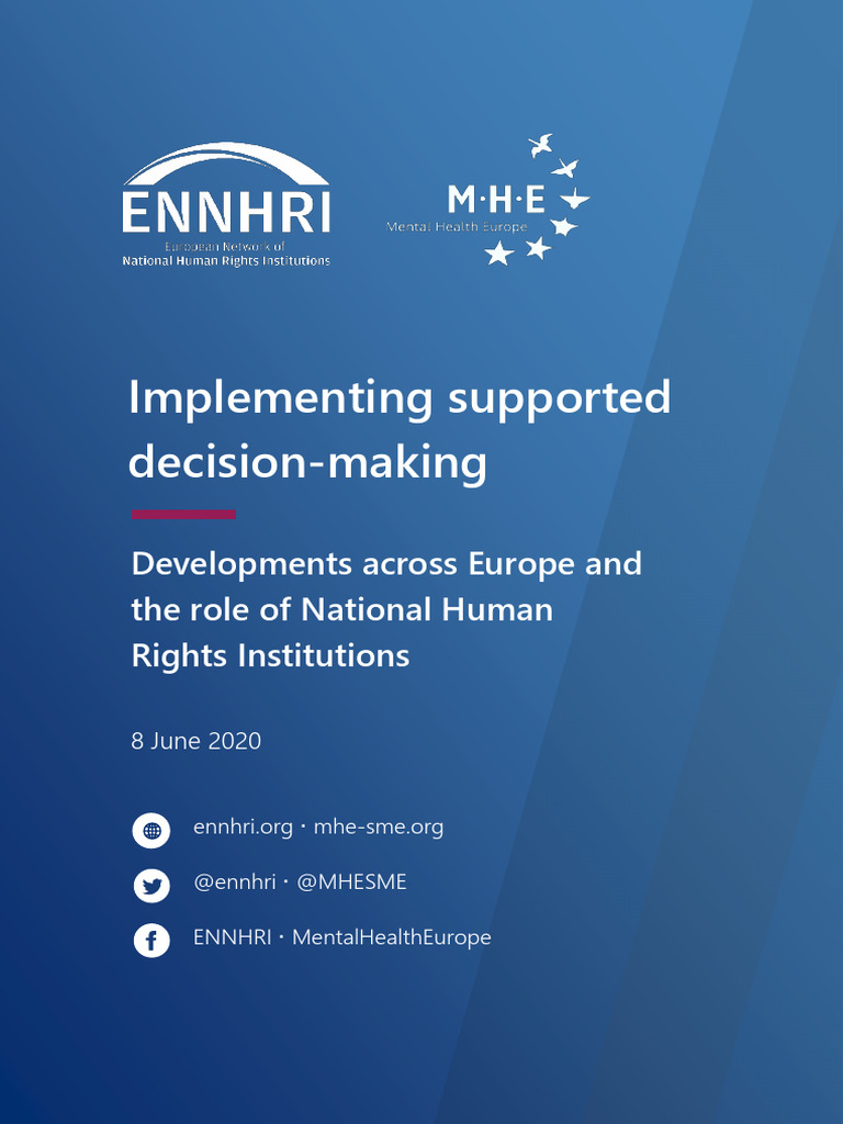 Report ENNHRI and MHE Implementing Supported Decision Making | PDF ...