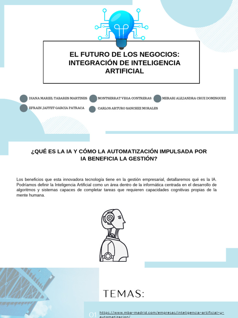 El Futuro de Los Negocios Integración de Inteligencia Artificial Muestra | PDF | Inteligencia ...