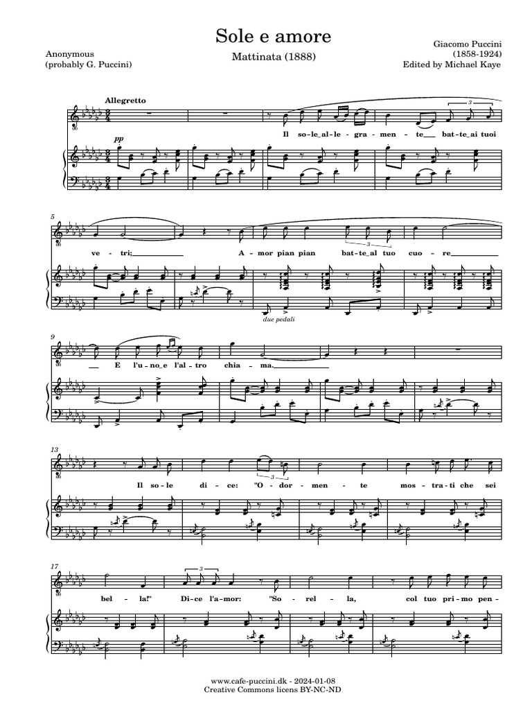 Sole_e_amore__Giacomo_Puccini | PDF | Musical Forms | Elements Of Music