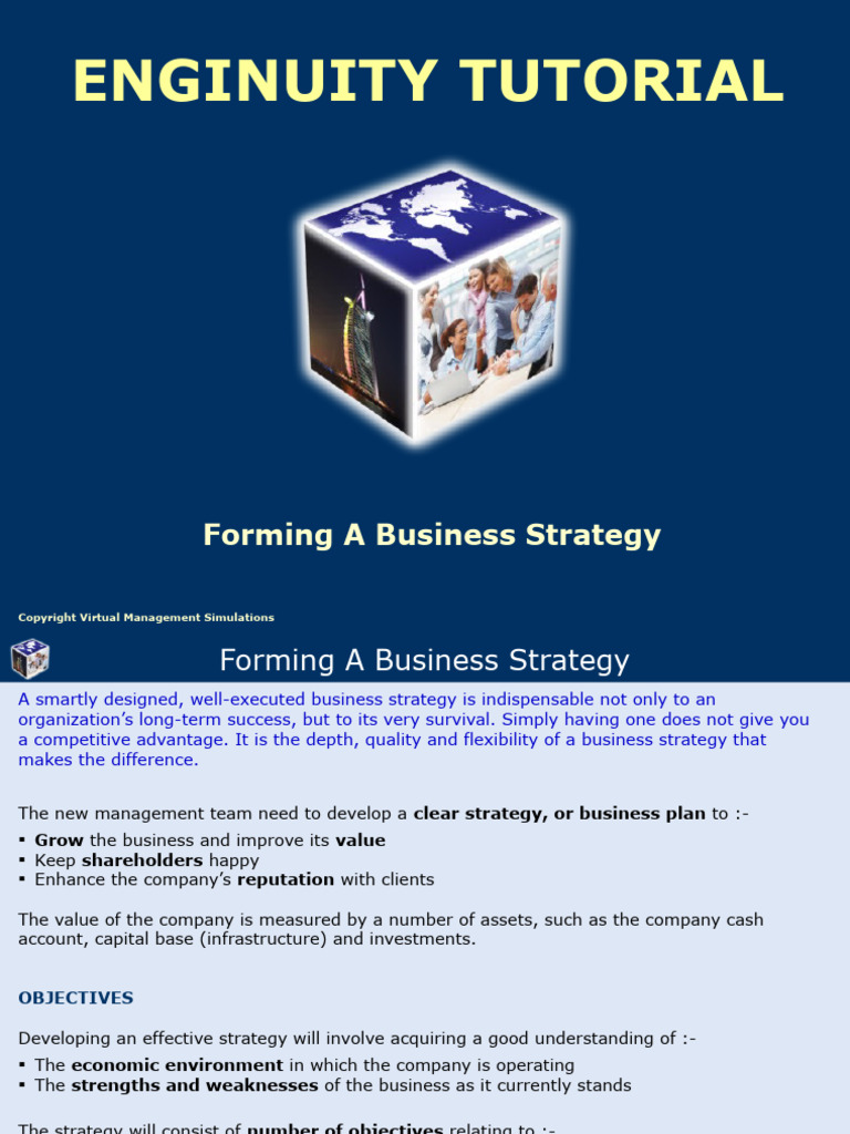Enginuity Tutorial Forming A Business Strategy | PDF | Strategic ...