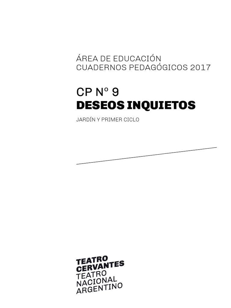 Cuaderno-Pedagógico Nro9 Deseos-Inquietos | PDF | Educación de la primera infancia | Teatro