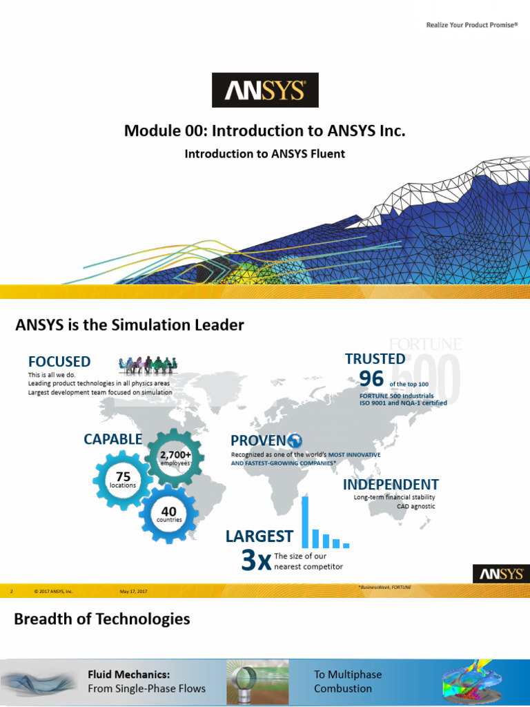 Fluent-Intro 18.0 Module00 Intro To ANSYS | PDF | Simulation | Expert
