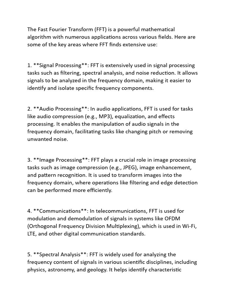 The Fast Fourier Transform Pdf Fast Fourier Transform Orthogonal Frequency Division