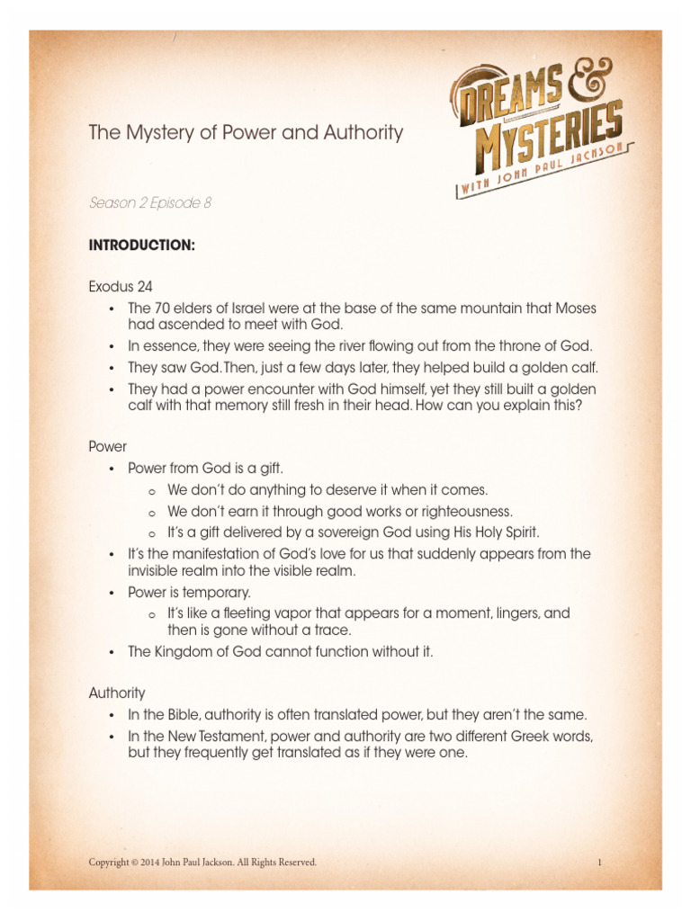 Power vs. Authority in Scripture | PDF | Jesus | Bible