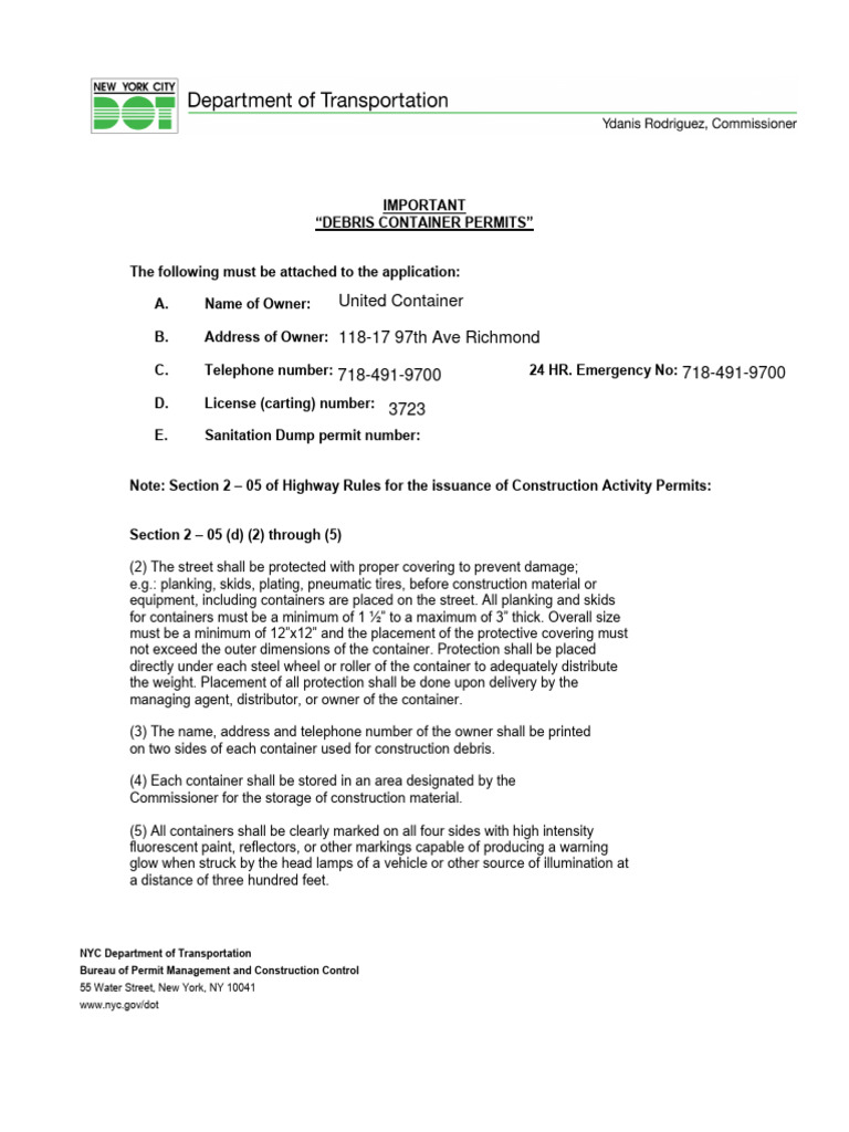 Container Form | PDF
