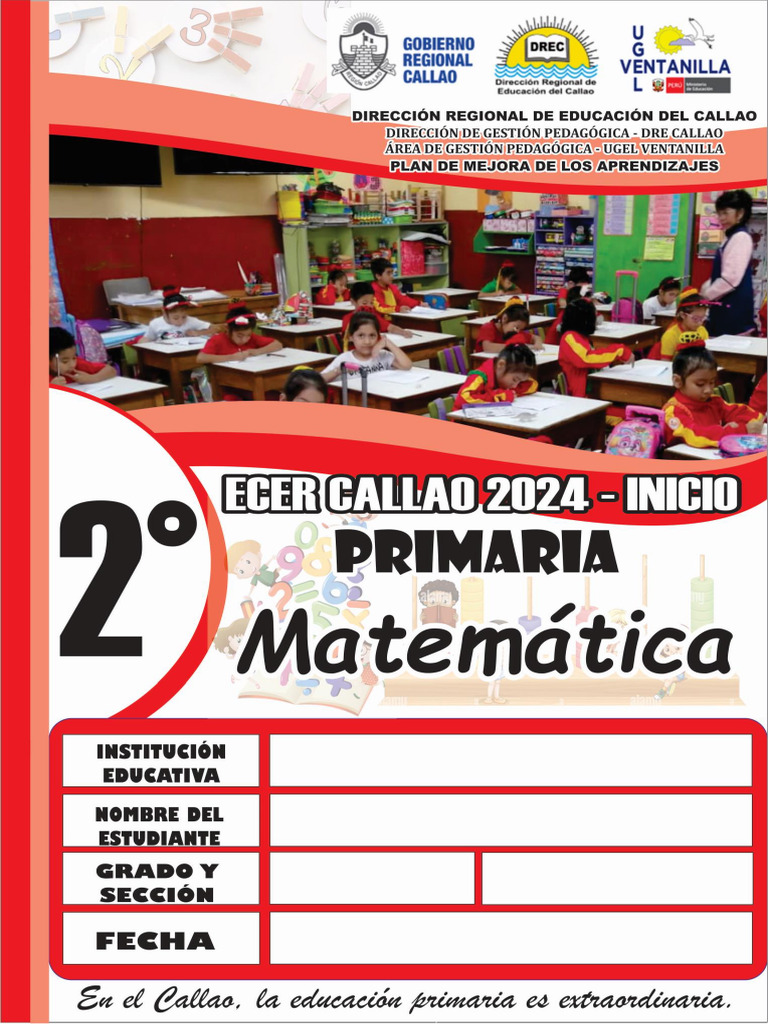 Prueba 2° - Mat Ecer Inicio | PDF | Métodos y materiales de enseñanza