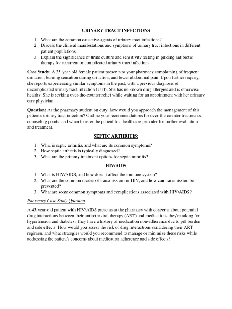 TH 1 Tutorial Qns | PDF | Urinary Tract Infection | Infection