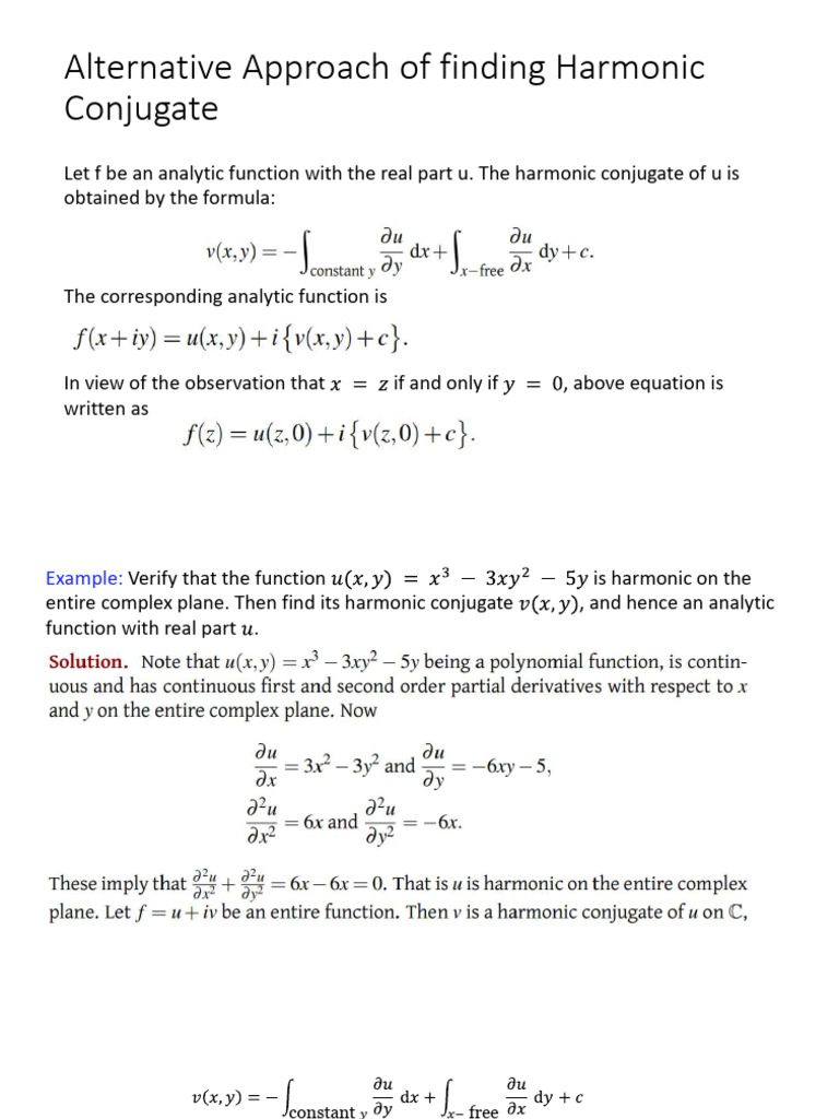 Harmonic Conjugates and Fluid Dynamics | PDF | Complex Number ...