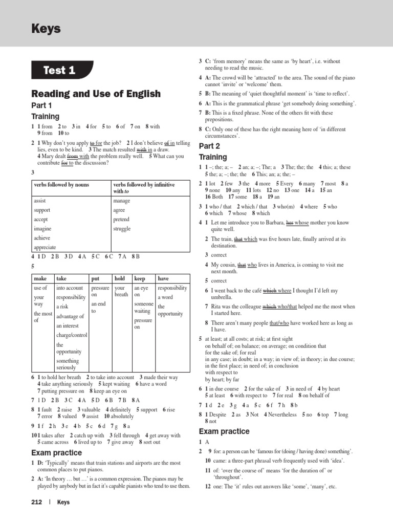 FCETRN2 IN Answer Keys PDF | PDF | Verb | Adjective