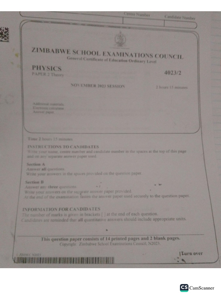 Zimsec 4023 Nov 2023 Question Paper 2 | PDF