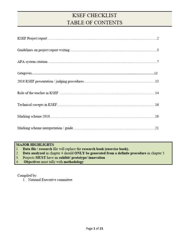 Ksef Project Report Guidelines Pdf Methodology Experiment