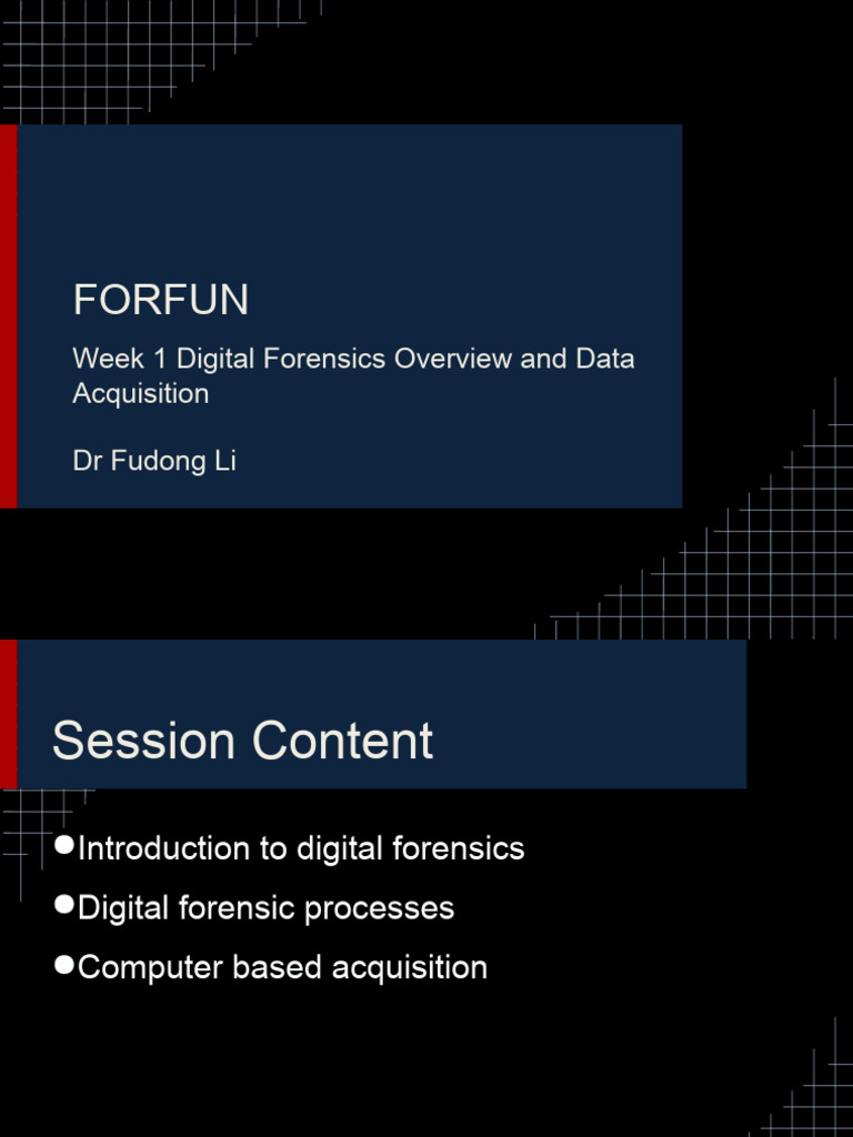 Week 1 Digital Forensics Overview | PDF | Digital Forensics | Computer File