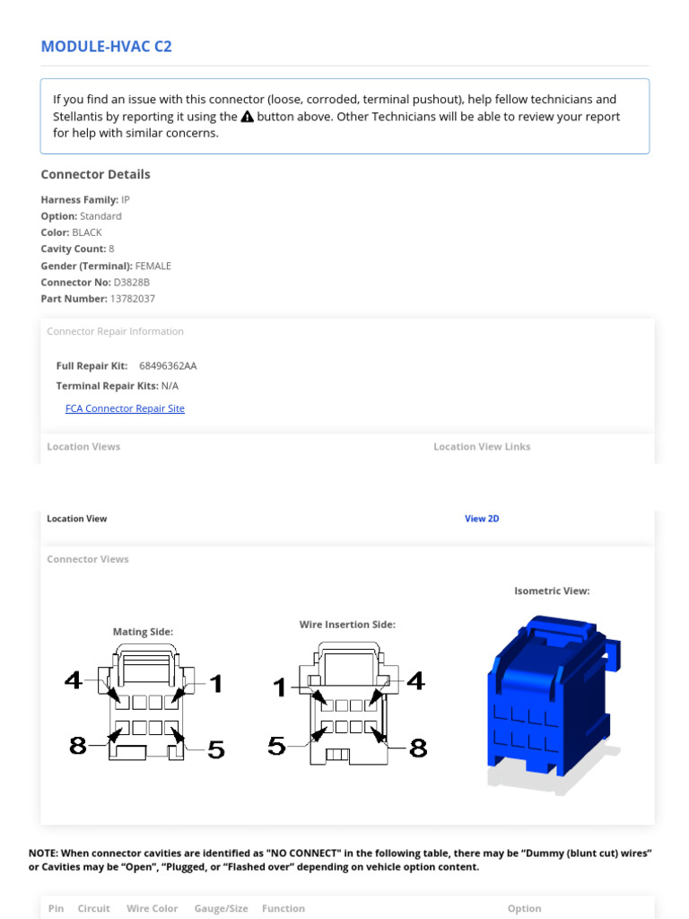 Module-Hvac C2: Connector Details | PDF | Technology & Engineering