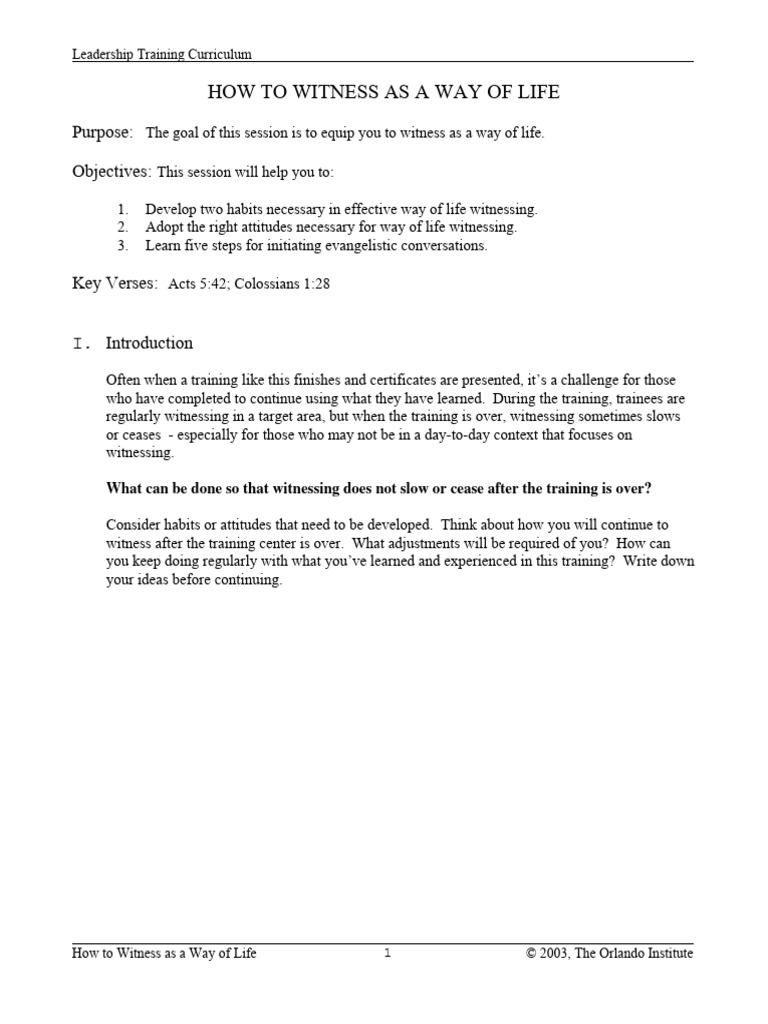 D6How To Witness As A Way of Life | PDF | Jesus | Faith