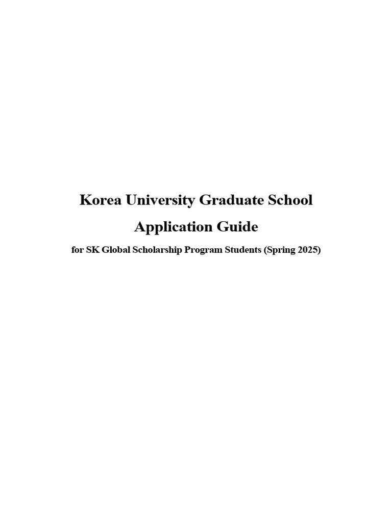 Application Guide for SK Scholarship Program (Spring 2025) | PDF ...