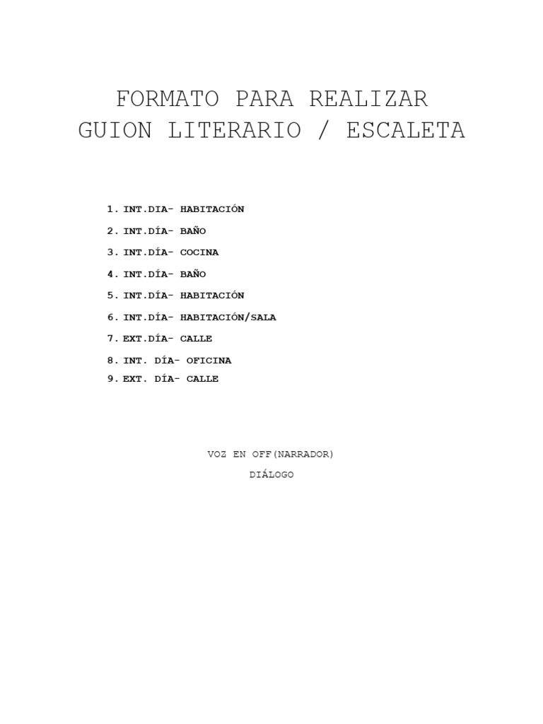 Guión Literario Formato | PDF