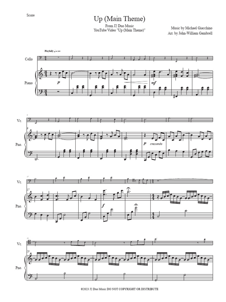 Up Main Theme (Full Score) | PDF