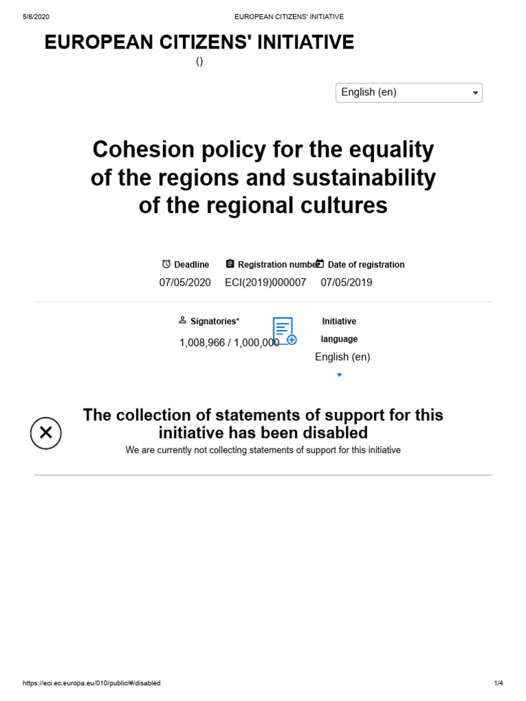 European Citizens' Initiative | PDF | European Economic Area | Government