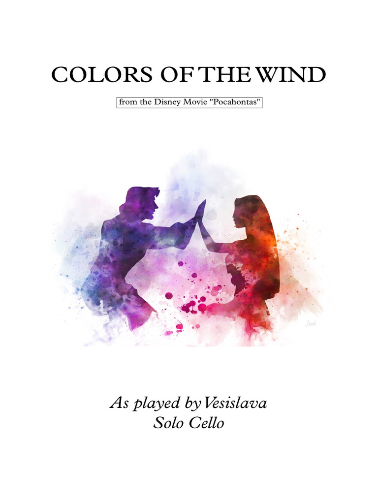 Pocahontas - Colors of The Wind (Cello Part) | PDF