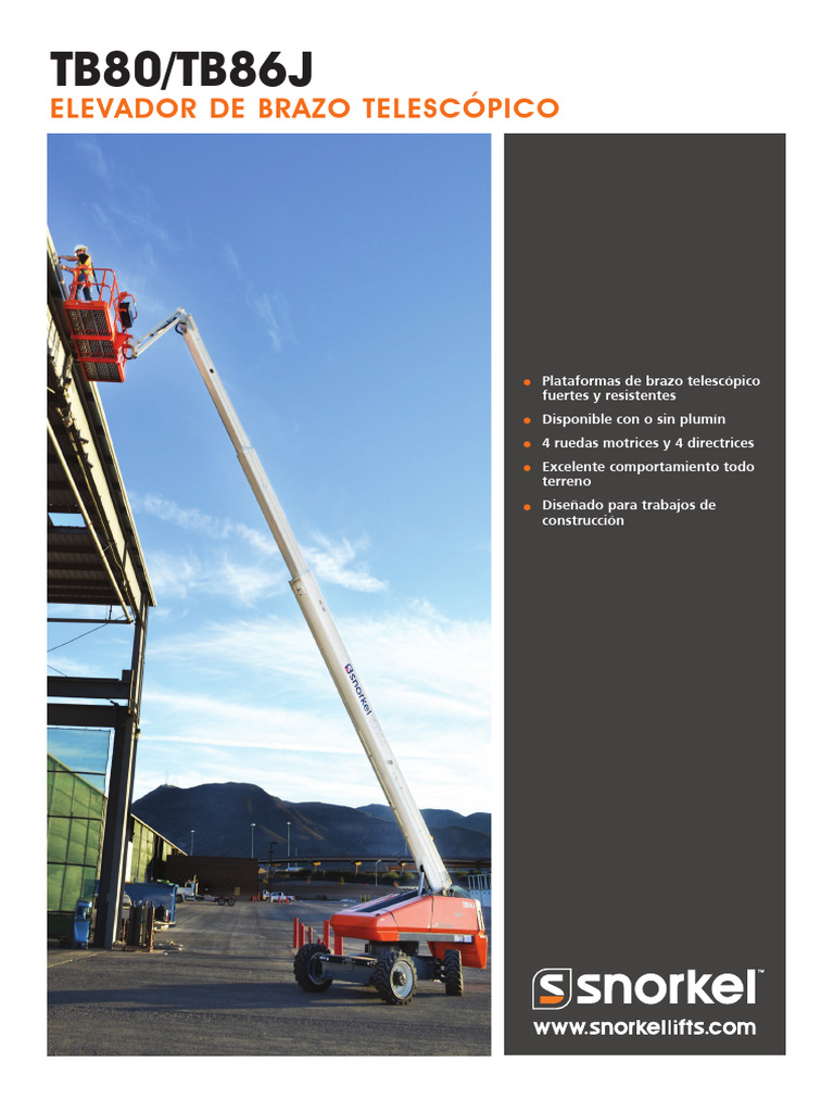 Especificaciones Snorkel TB86J | PDF | Tecnología de vehículos | Vehículos