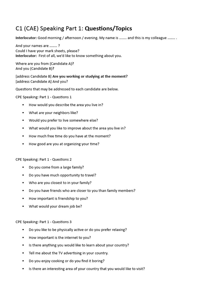 C1 Conversation | PDF