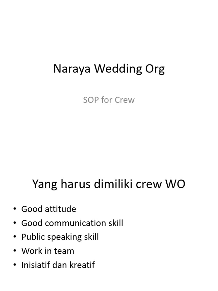 SOP Crew Naraya | PDF