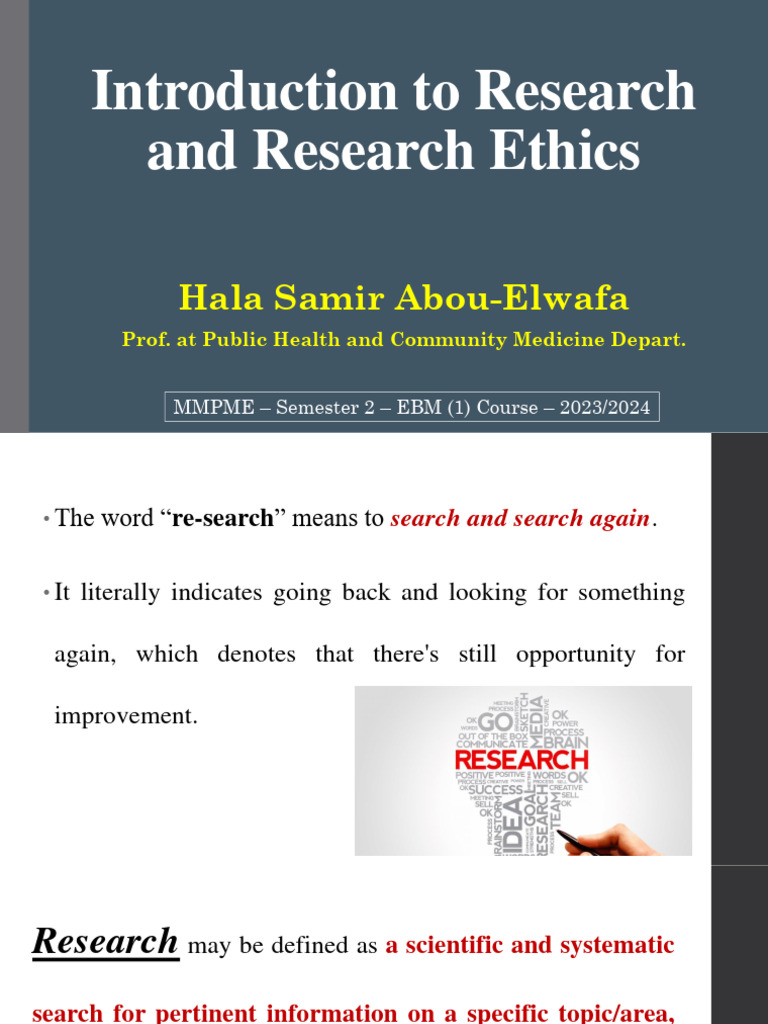 EBM (1) Lecture 1 23-24 | PDF | Institutional Review Board | Informed Consent