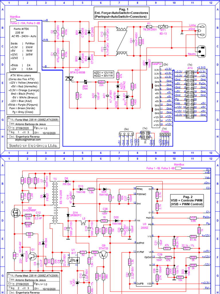 17 - Fonte ATX 235W - Mtek (2005Z) | PDF