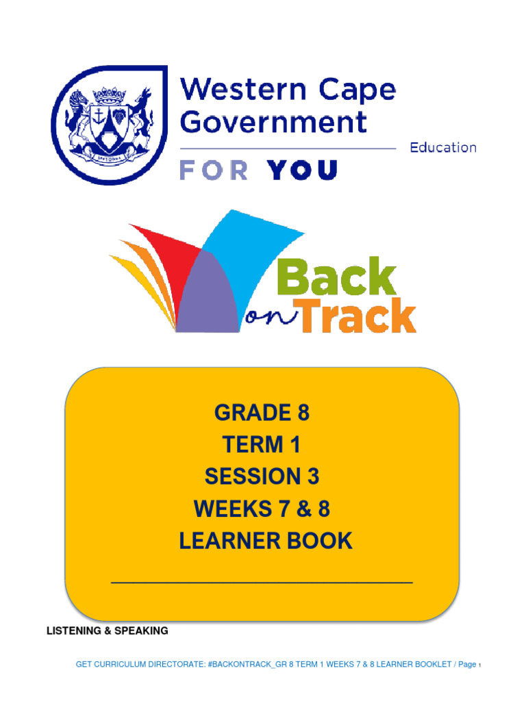 #Bot Term 1 Session 3 Weeks 7 & 8 Learner Booklet | PDF | Reading Comprehension | Social Media