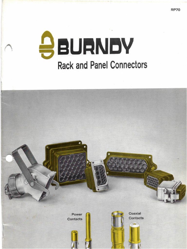 Burndy Rack and Panel Connectors Catalog RP70 | PDF