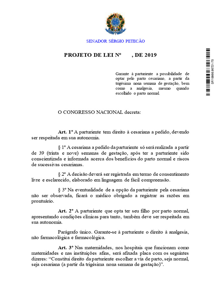 Direito da Parturiente ao Parto Cesáreo | PDF | Parto | Cesariana