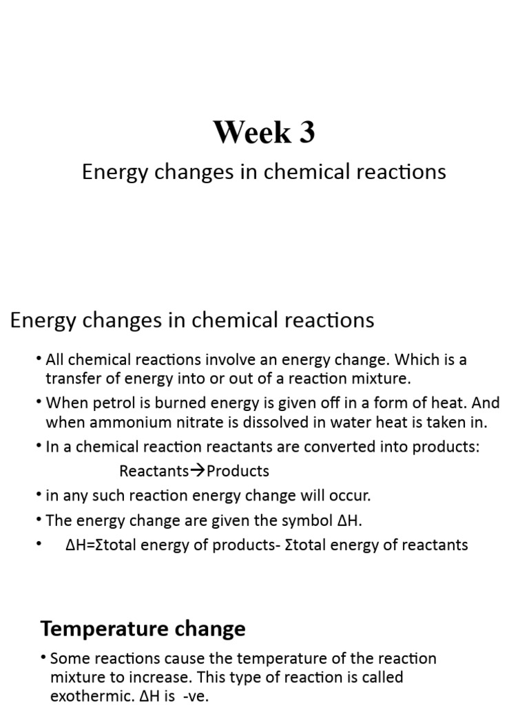 Week 3 Physical 2023 | PDF | Chemical Reactions | Enthalpy