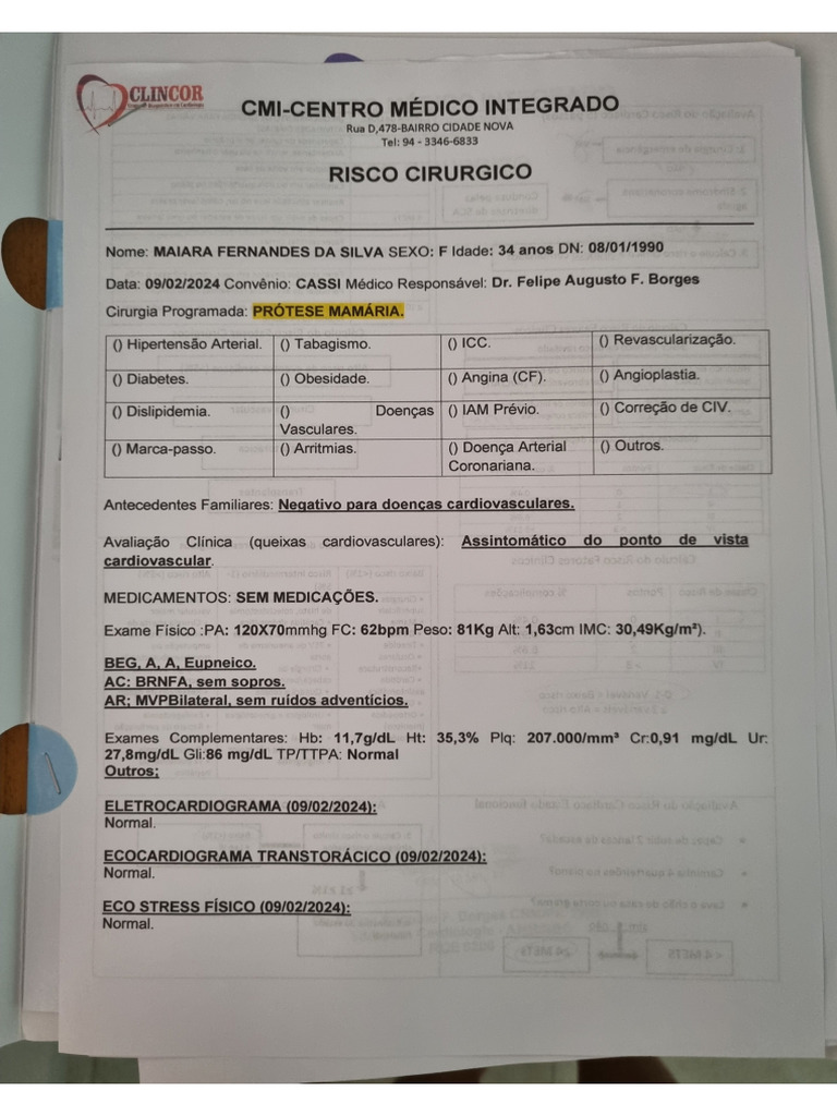 Risco Cirurgico | PDF