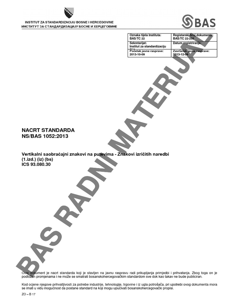 NS - BAS 1052 2013 - W - Znakovi Izricitih Naredbi | PDF