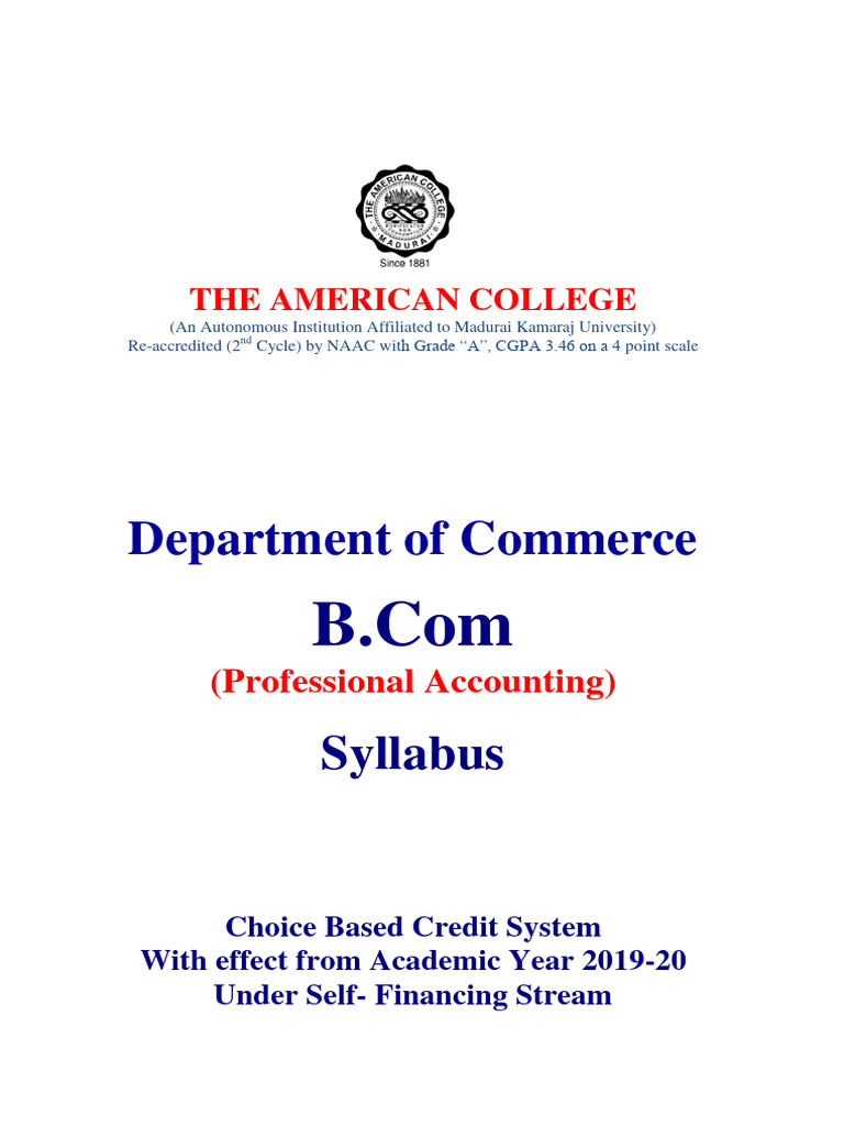 B.Com Professional Accounting Syllabus | PDF | Demand | Supply (Economics)
