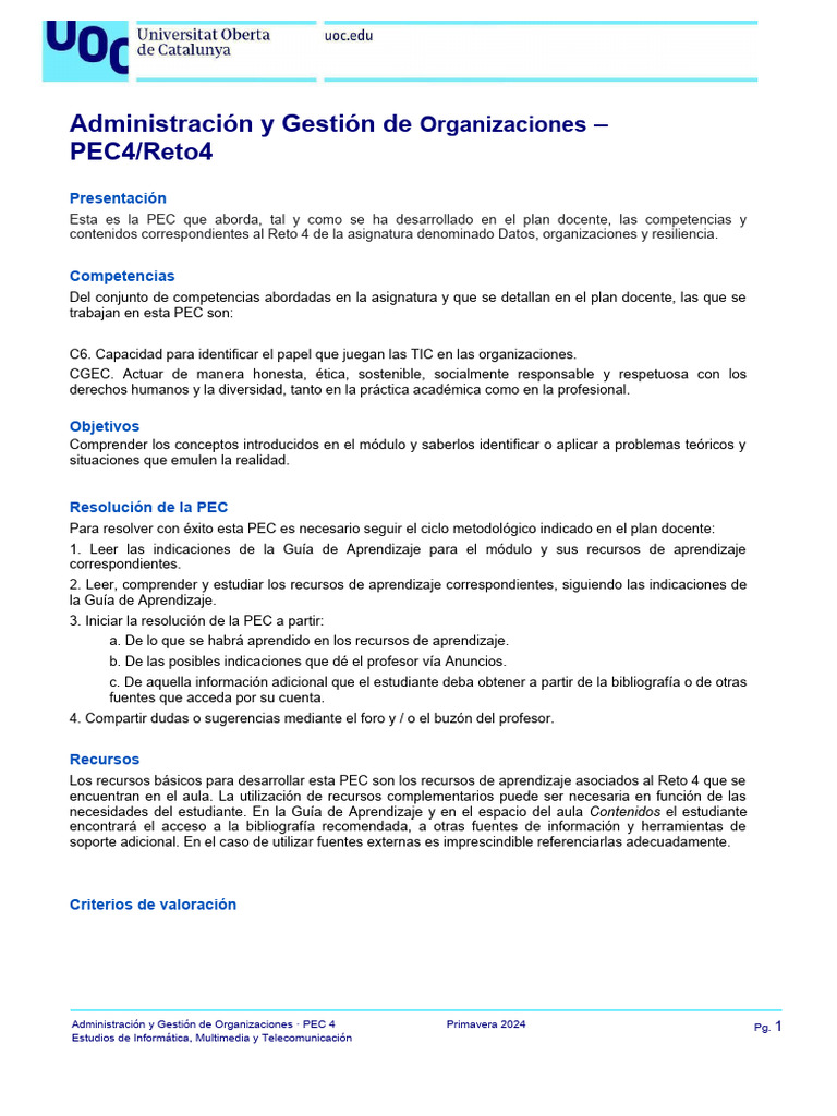 Pec4 20232 | PDF | Maestros | Aprendizaje