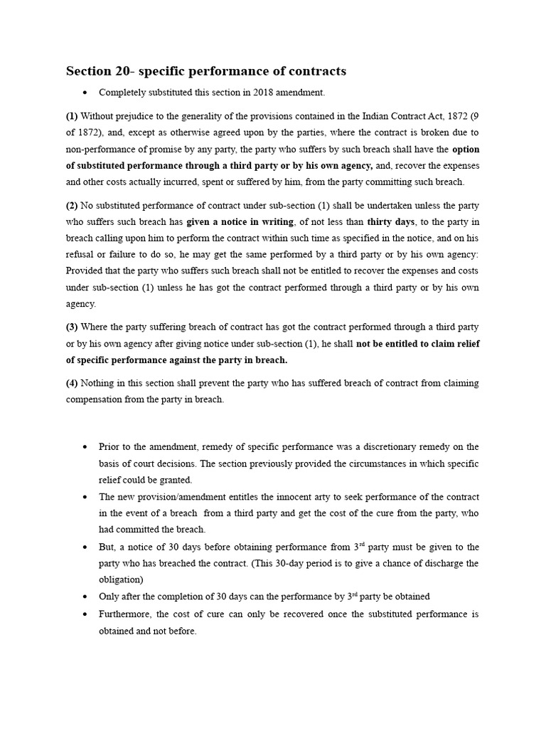 Specific Performance and Injunctions Explained | PDF | Injunction | Breach Of Contract