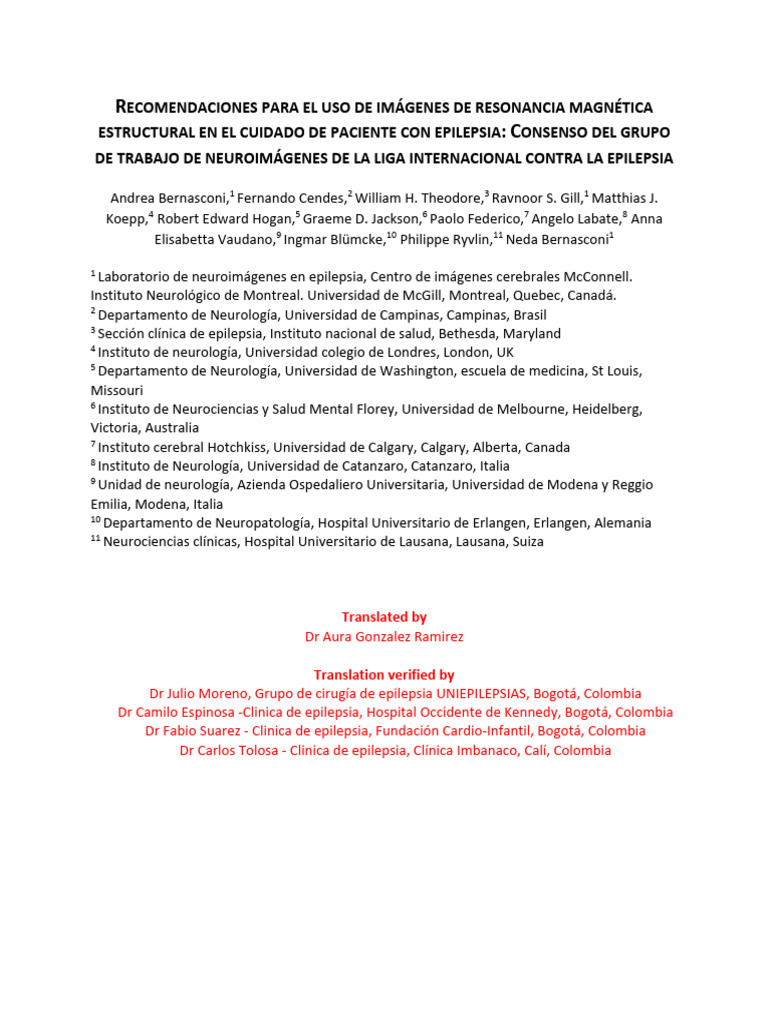 Recommendations For The Use of Structural MRI in The Care of Patients ...