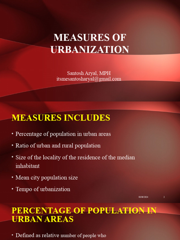 1.2measures of Urbanization | PDF | Urbanization | Urban Area