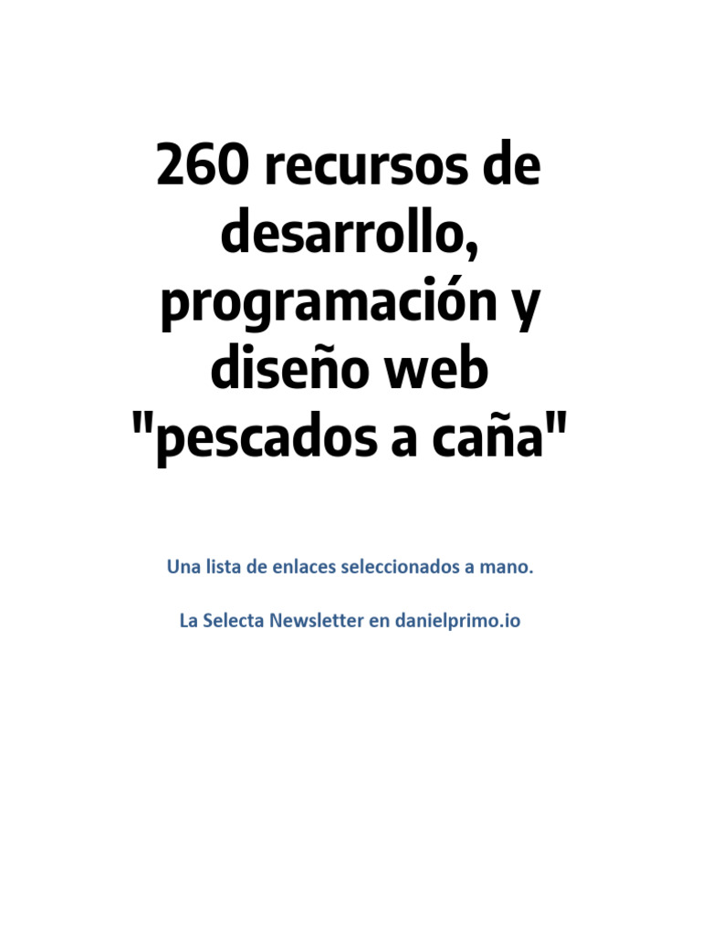 La Selecta Newsletter - 260 Recursos de Desarrollo Programacion Web | PDF | Script Java ...