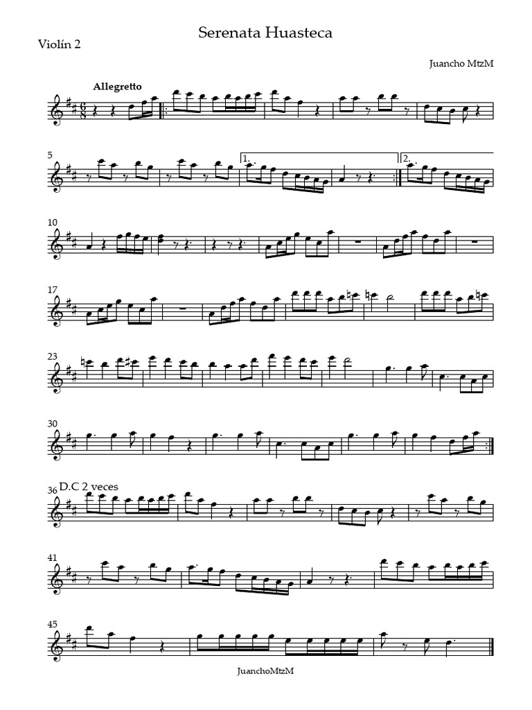 Serenata Huasteca - Violín2 | PDF
