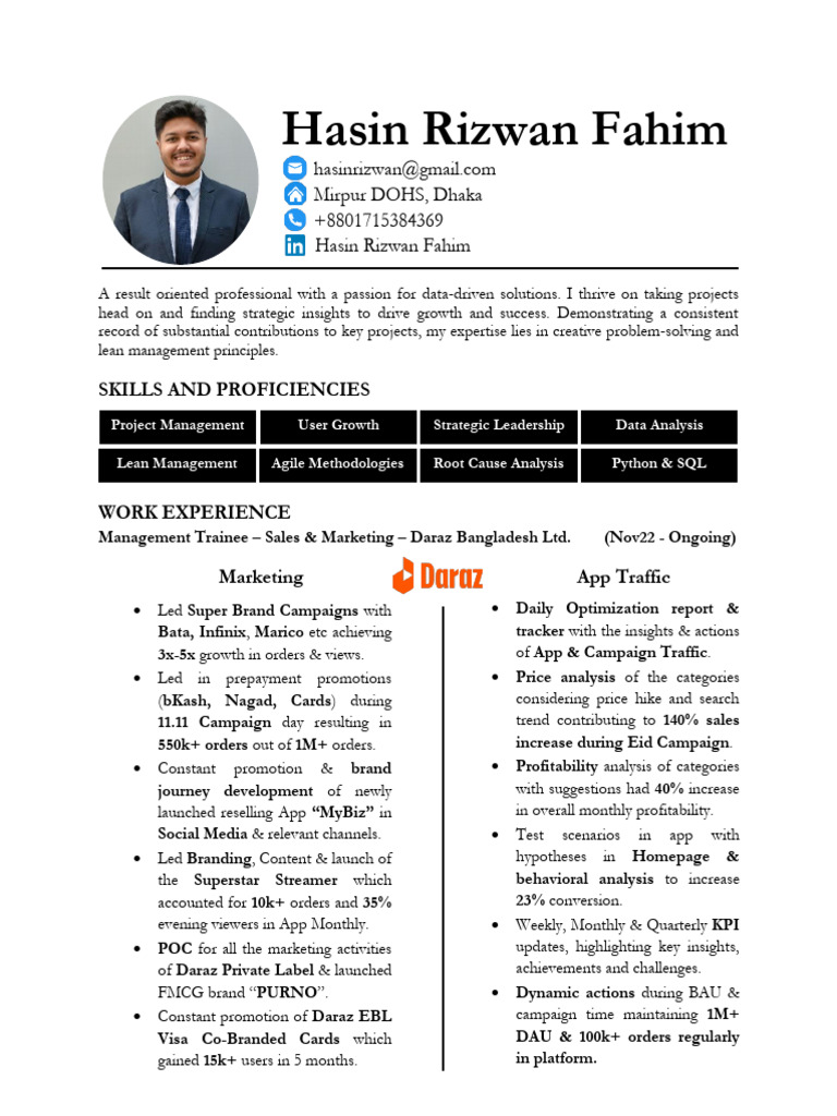 Hasin Rizwan Fahim | PDF | Supply Chain | Business