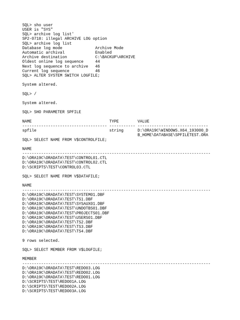 dba_class_150724 | PDF | Backup | Databases