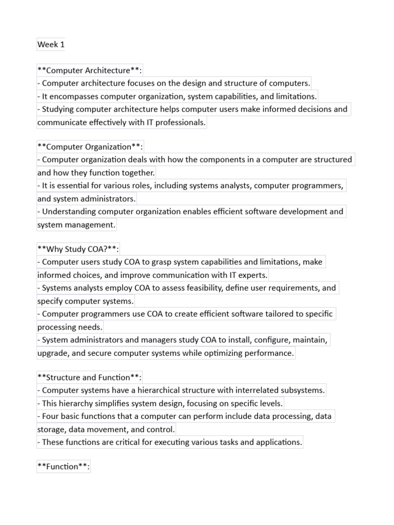 COA Notes Sumarized (Pay-Me) | PDF | Computer Data Storage | Random ...