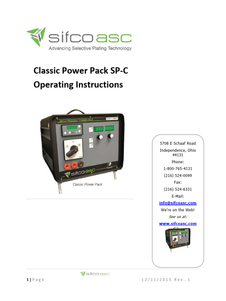 Sifco Classic | PDF | Etching | Electric Current